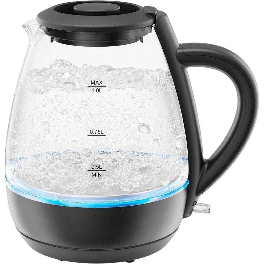 1L Electric Tea Kettle With LED Lights, Automatic Shut Off, Removable ...