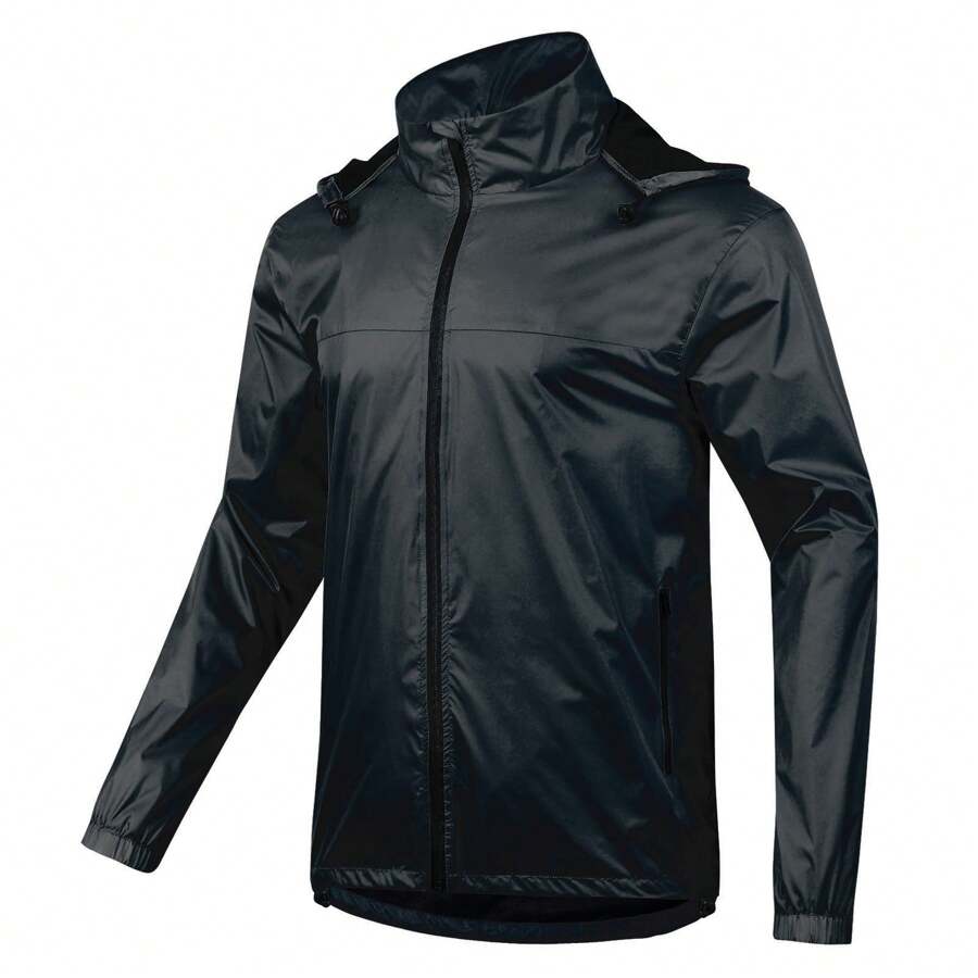 BEROY ผู้ชายน้ำหนักเบากันน้ำแจ็คเก็ต Windbreaker Rain Shell เสื้อกันฝน ...