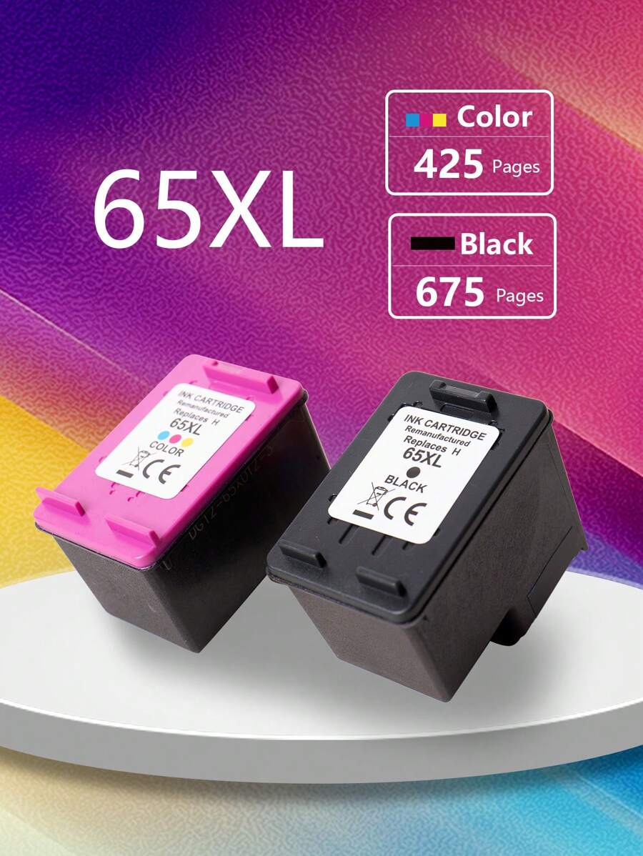 Remanufactured Ink Cartridge Replacement Compatible With HP 65XL (Black ...