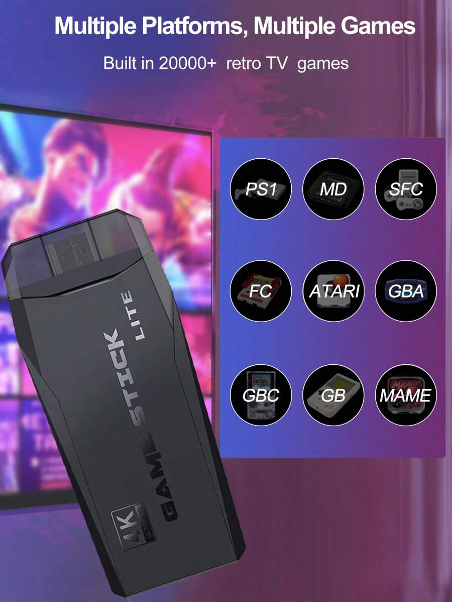 M8 Retro Video Game Console 4k 20000+ Repeating Games Game Stick 2.4G ...