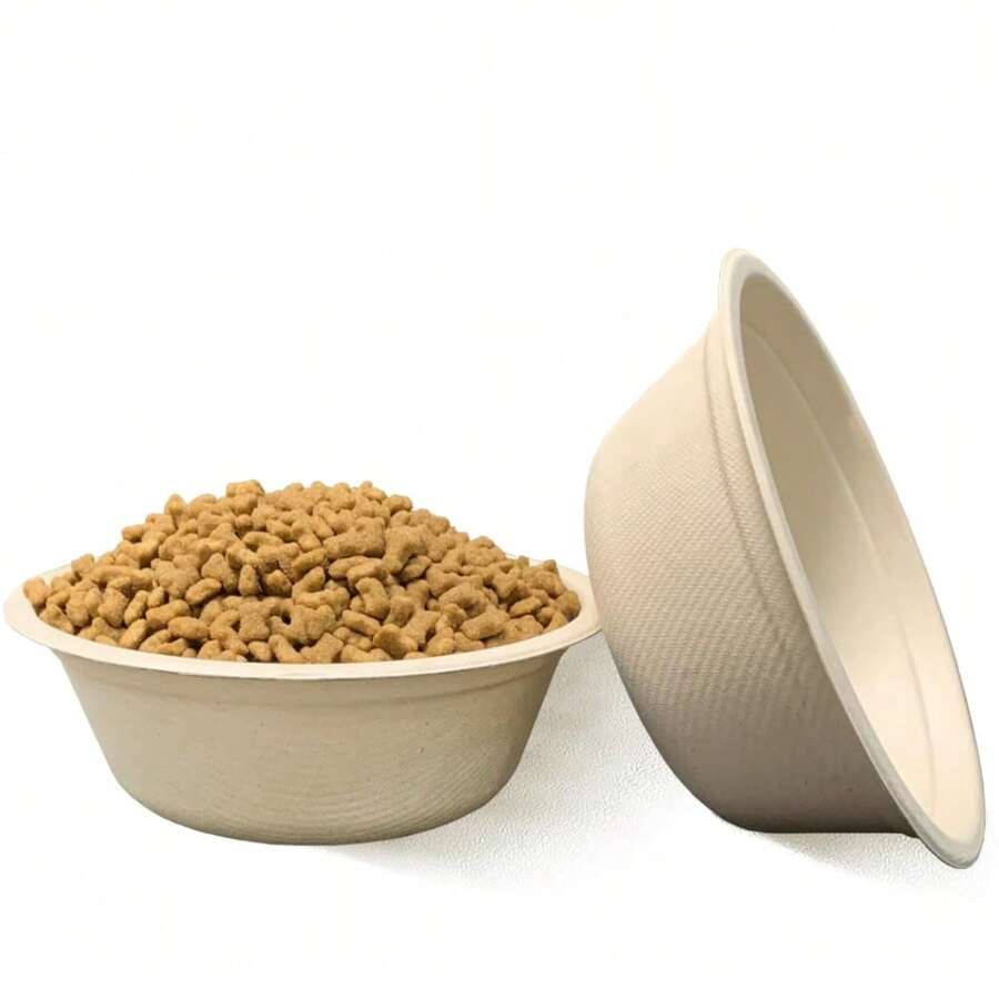 16 Oz/2 Cup Disposable Dog Bowls 50pk, 100% Compostable Pets Feeding ...