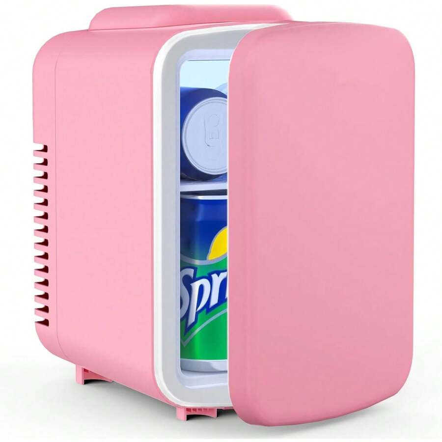 Mini Fridge, 4 Liter/6 Cans Skincare Fridge For Bedroom, Portable ...