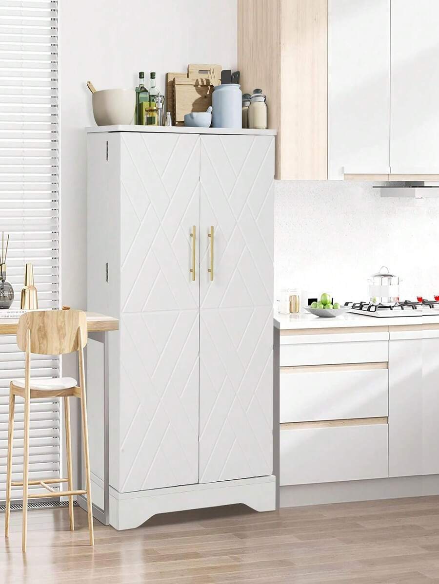 41" Kitchen Pantry Storage Cabinet, Cupboard Pantry Cabinet With Doors ...