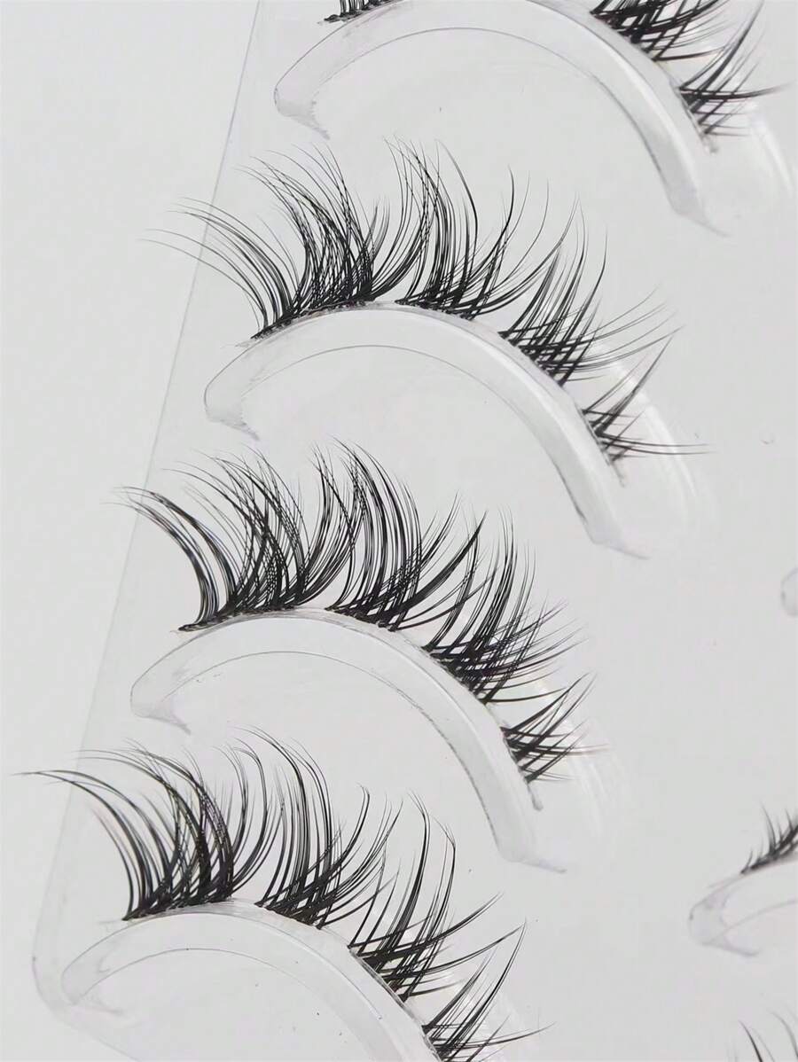 5 Pairs Faux Mink Volumes Fake Lashes,Cat Eye Strip Lashes Fairy Style ...