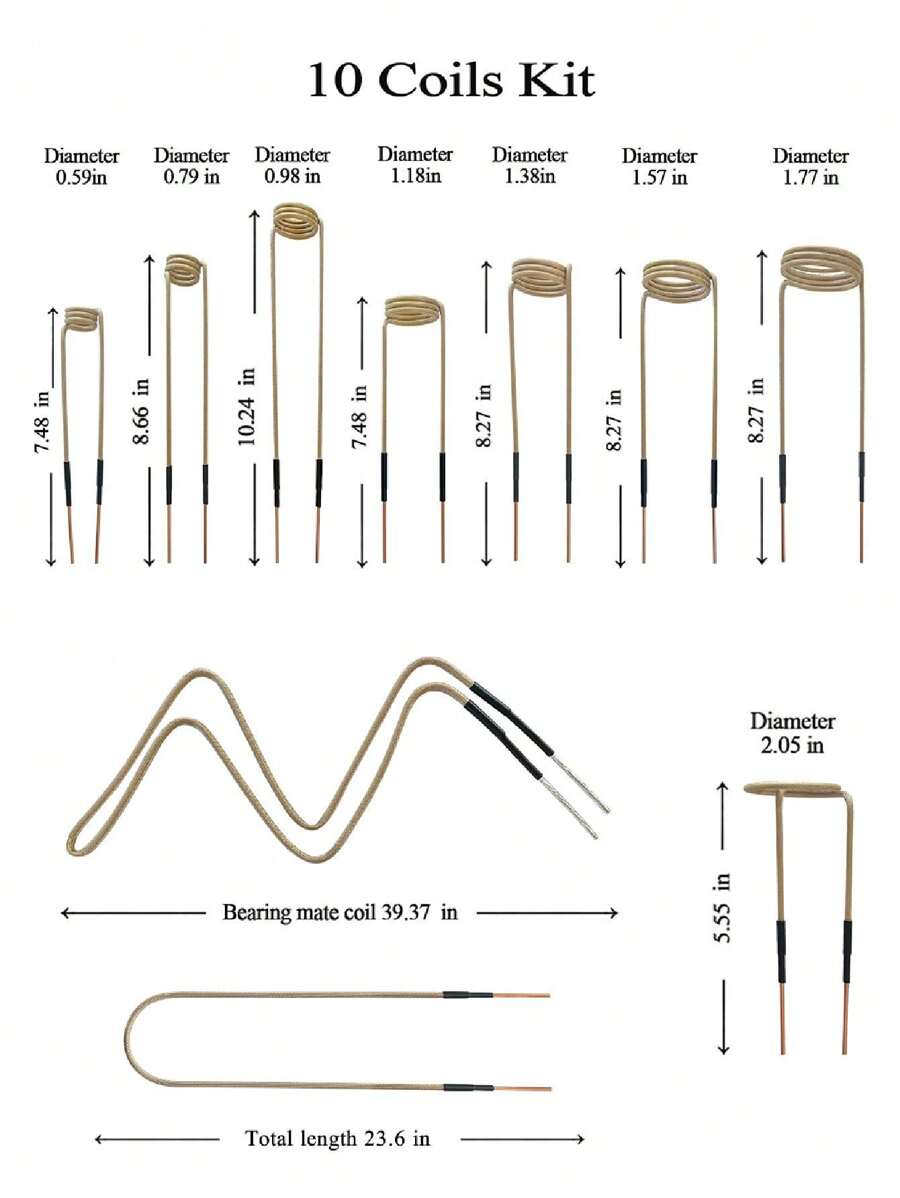 Solary Induction Heater Coil Kit - 10Pcs Induction Heater Preformed ...