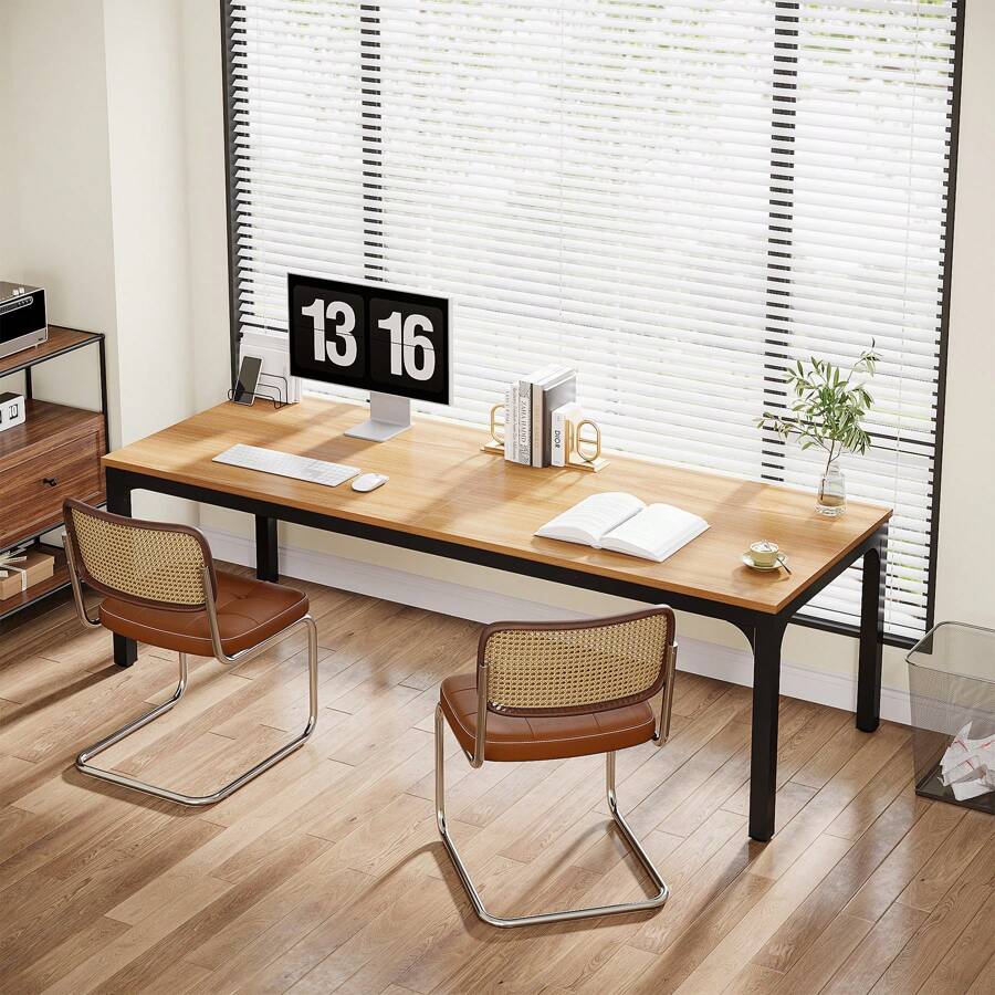 Tribesigns 78.7 Inches Extra Long Computer Desk 2 Person Desk, Double ...