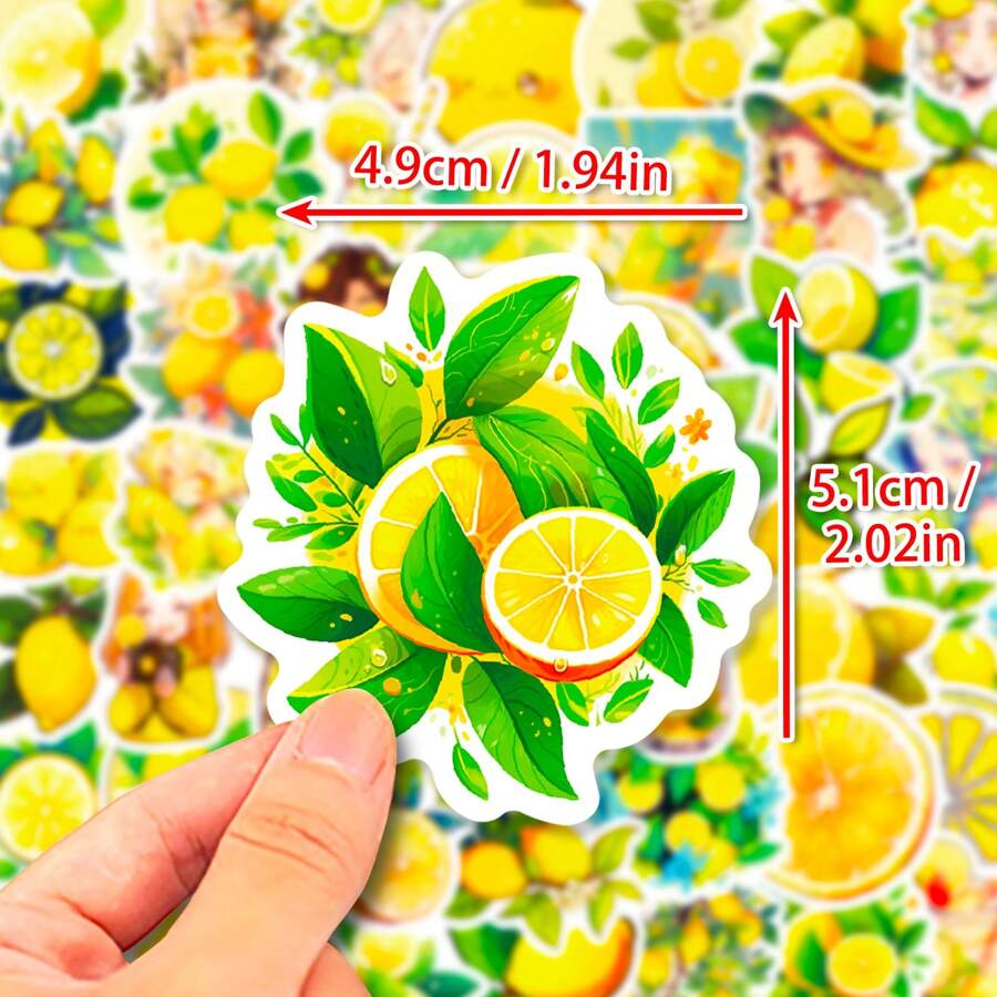 100pcs Fruit Stickers Pack, Cute Fruits Strawberry Lemon Graffiti ...
