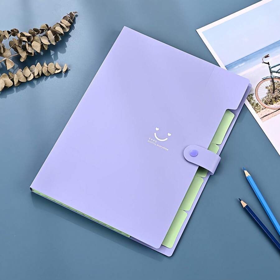 Cute Smiling A4 Accordion File Folder With Multiple Layers For Document ...