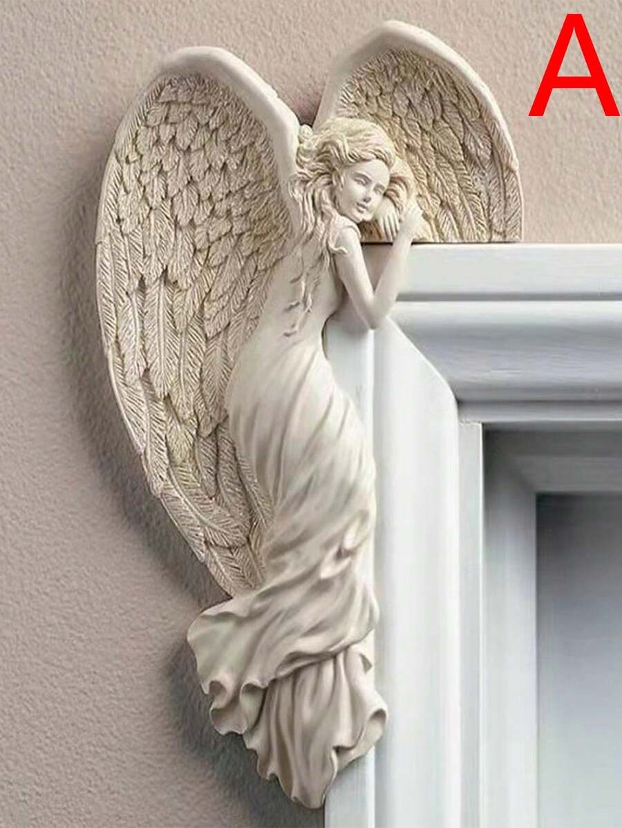1pc Resin Made Door Frame Decoration With Awakened Angel Wings Design ...