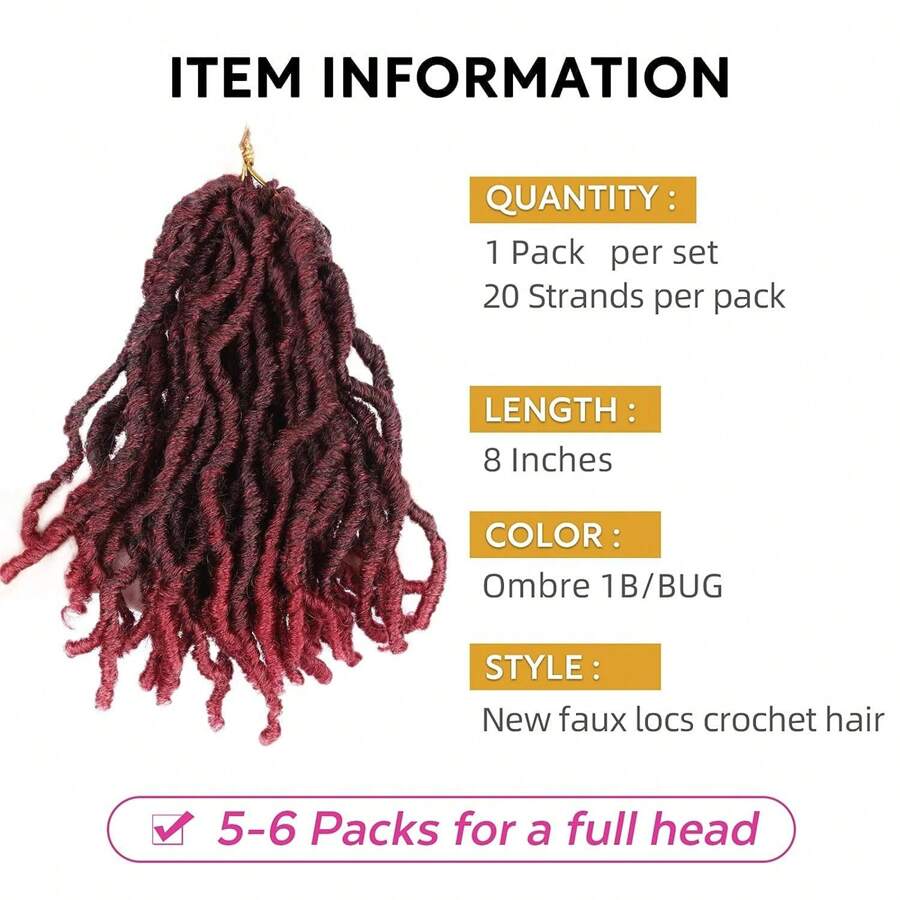 Short Faux Locs Crochet Hair For Faux Locs Crochet Hair 8 Inches Soft ...