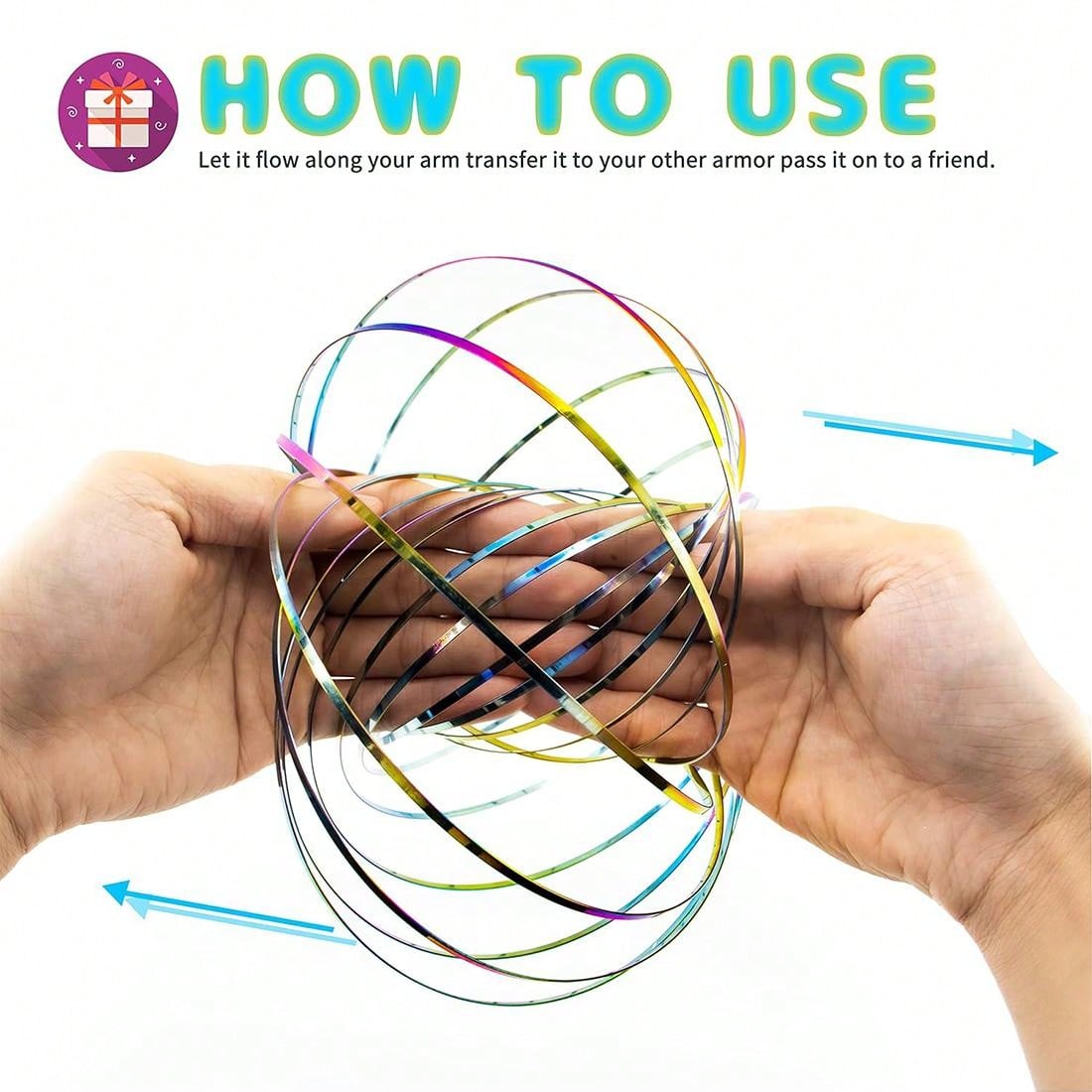 1pc Colorful Flow Rings, Sensory Spring Rings Arm Slinky Toy, Stainless ...