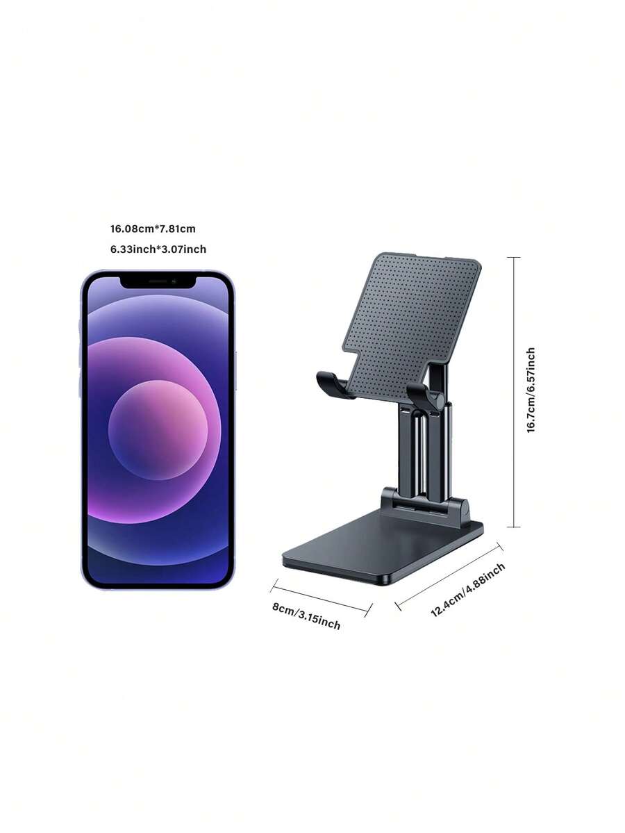 1pc Black Double-Axle Desk Mount Phone & Tablet Stand, Double-Bar ...