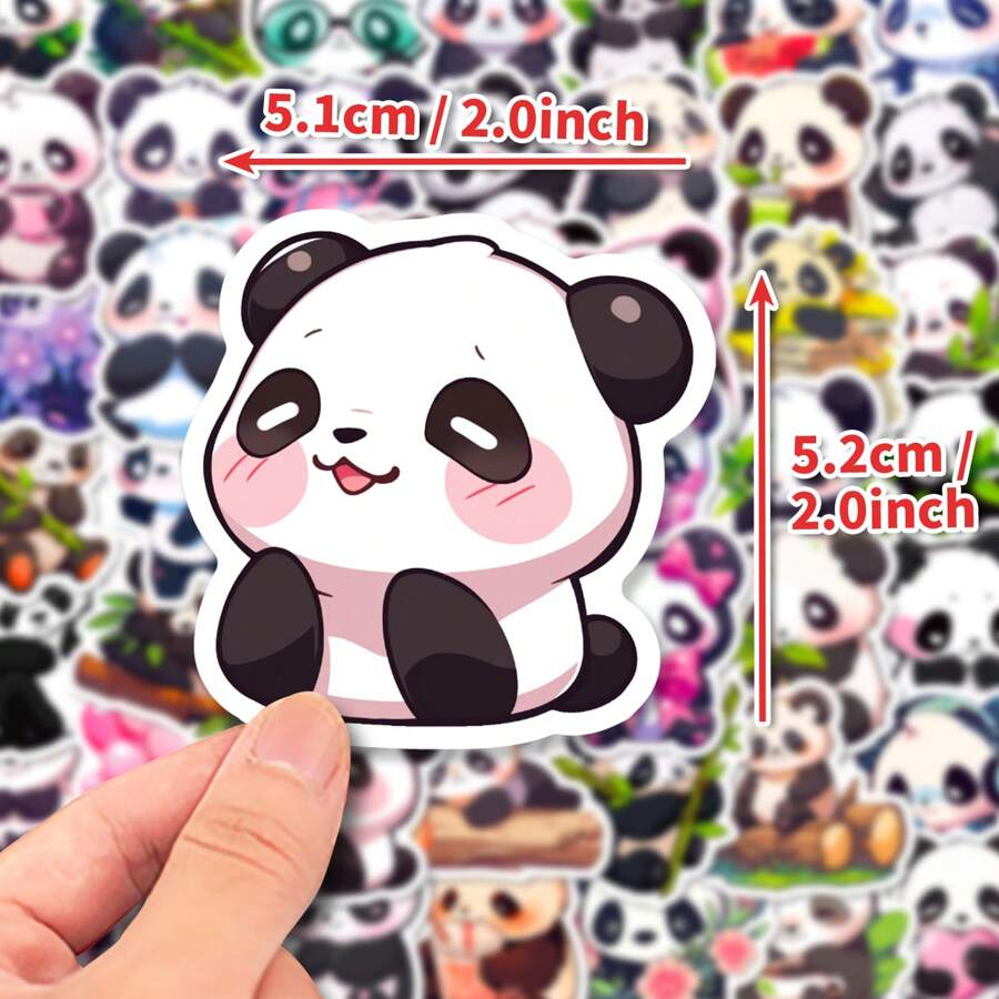 100Pcs Cute Animal Stickers For Water Bottles, Pandas Cows Vinyl ...