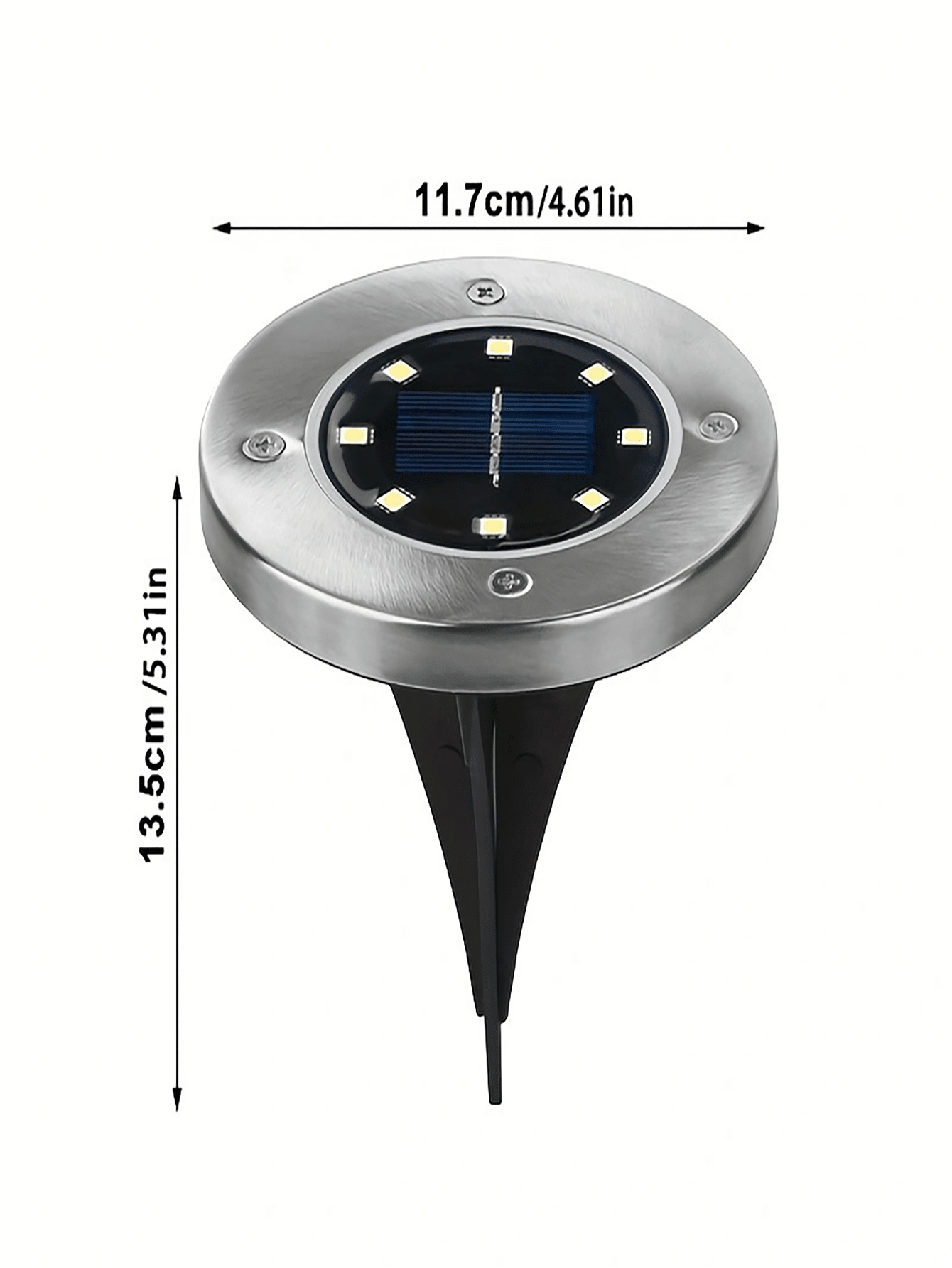 1pc Solar Power 8-Led Ground Lamp, Deck Lamp Used For Landscape Walkway ...