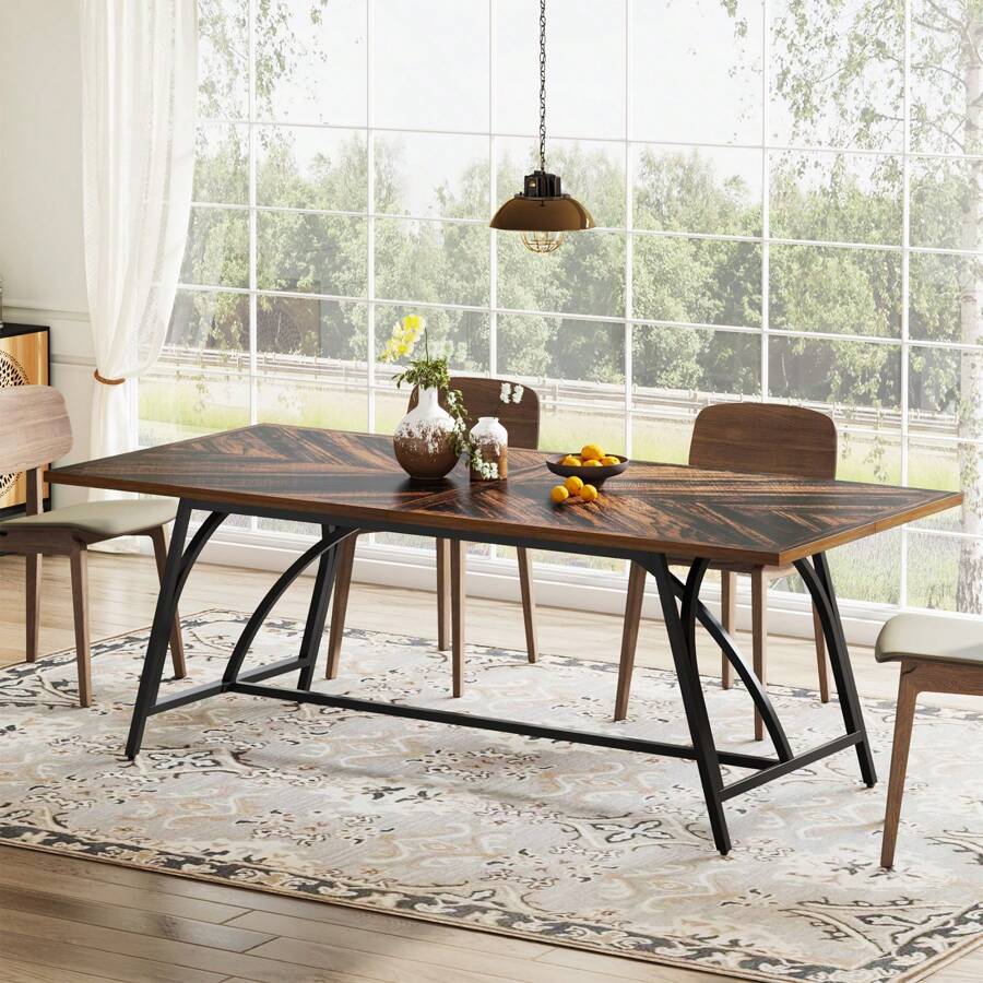 Tribesigns 70.8-Inch Extra Long Dining Table For 6, Rectangle Kitchen ...