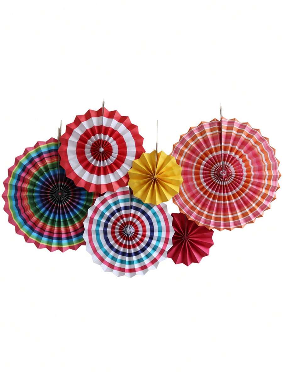 6pcs Red Paper Fans For Birthday Party, Anniversary, Wedding And Other ...