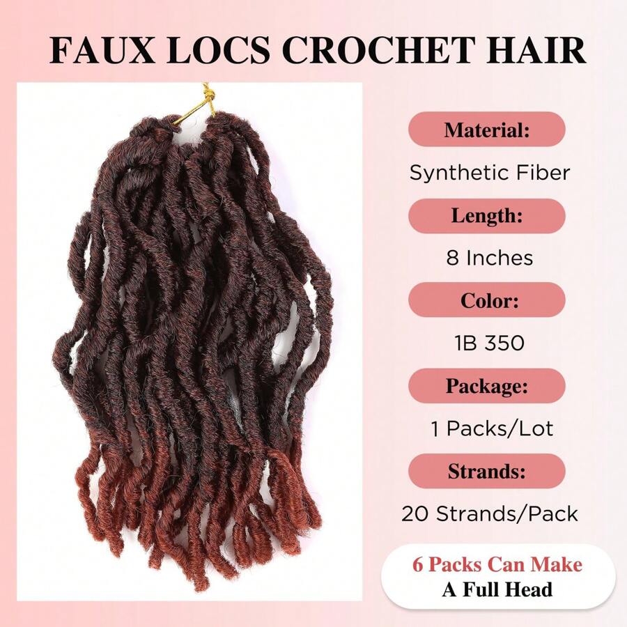 Short Faux Locs Crochet Hair For Faux Locs Crochet Hair 8 Inches Soft ...