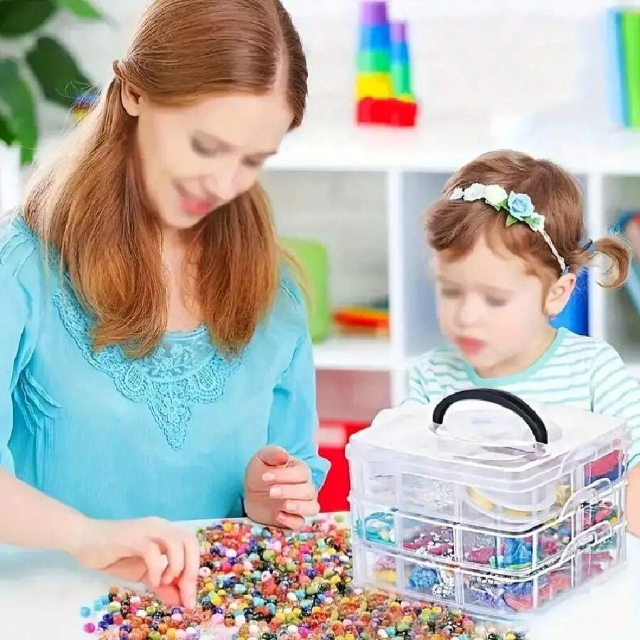 1pc 3-Tier 18-Grid Plastic Transparent Storage Box, Adjustable ...