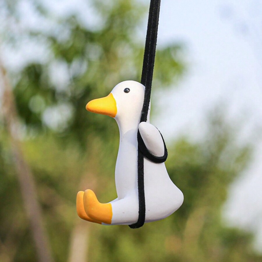 1pc Decorative Hanging Fuel-Up Duck, Swing Duck With Rosy Cheeks ...