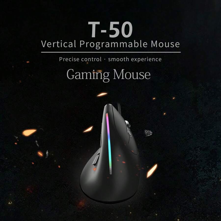 Jomaa Wired Gaming Mouse RGB Vertical Ergonomic Mice 9 Button ...