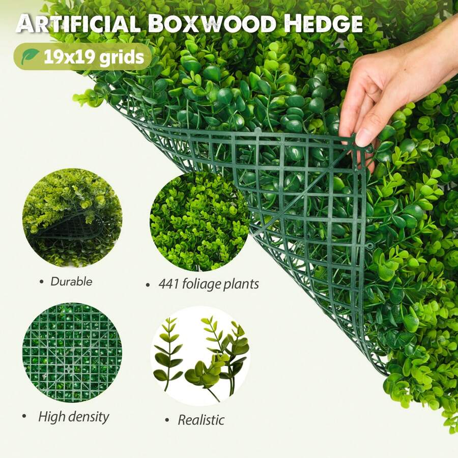 Artificial Grass Wall Panels 12 PCS 20"X20"Privacy Fence Panels ...