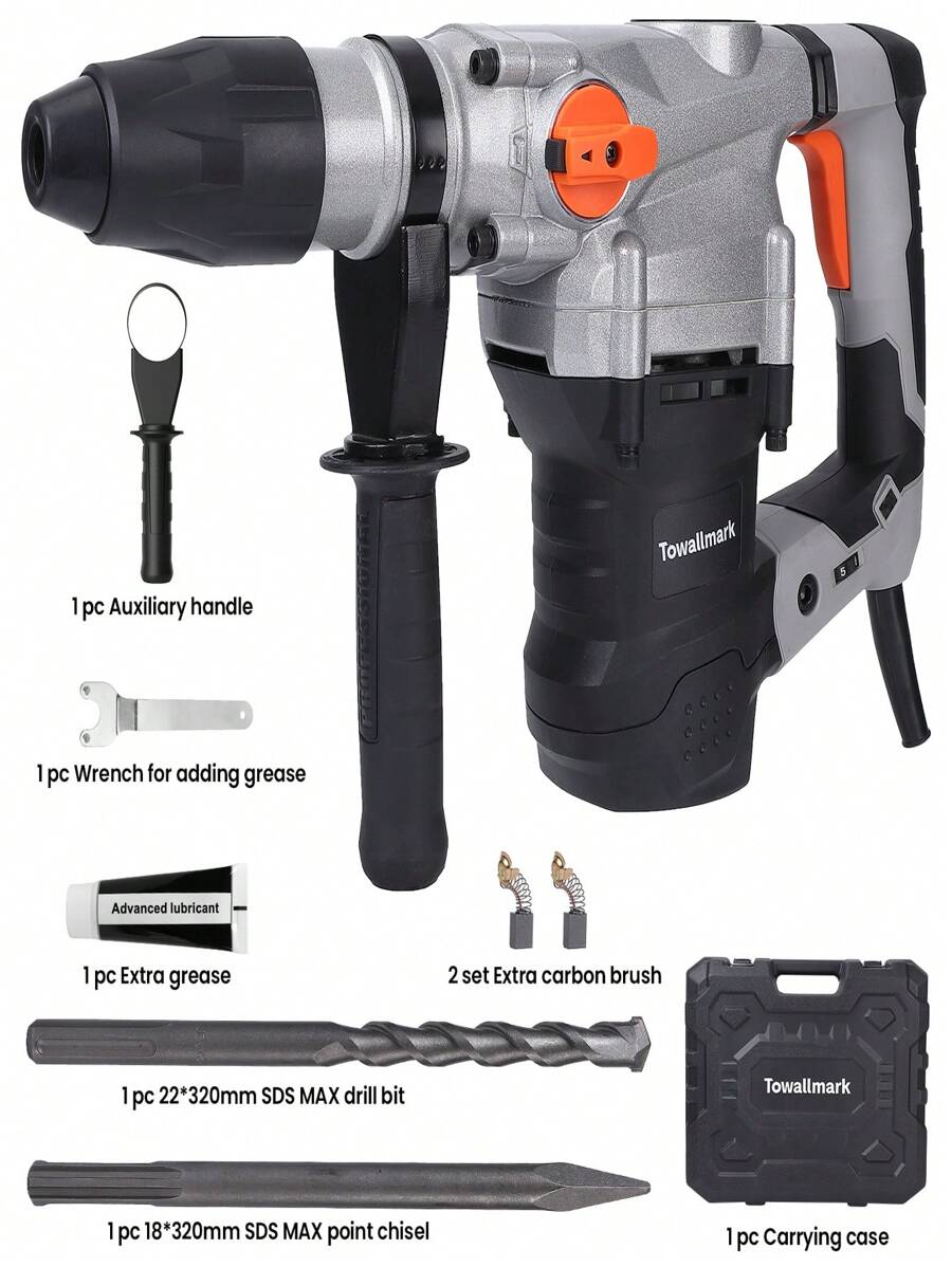 1600W SDS-Max Demolition Jack Hammer Drill, 1-9/16" 13-Amp Corded ...