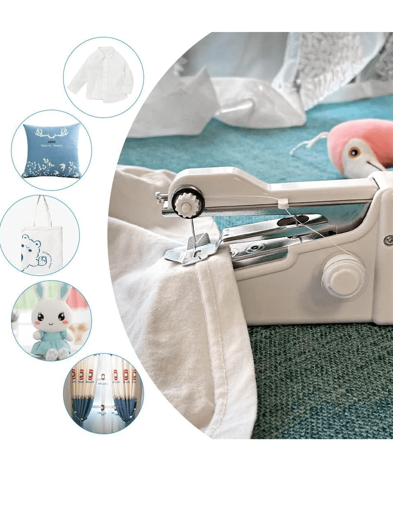 1set User-Friendly Cordless Handheld Sewing Machine For Beginners, Mini ...