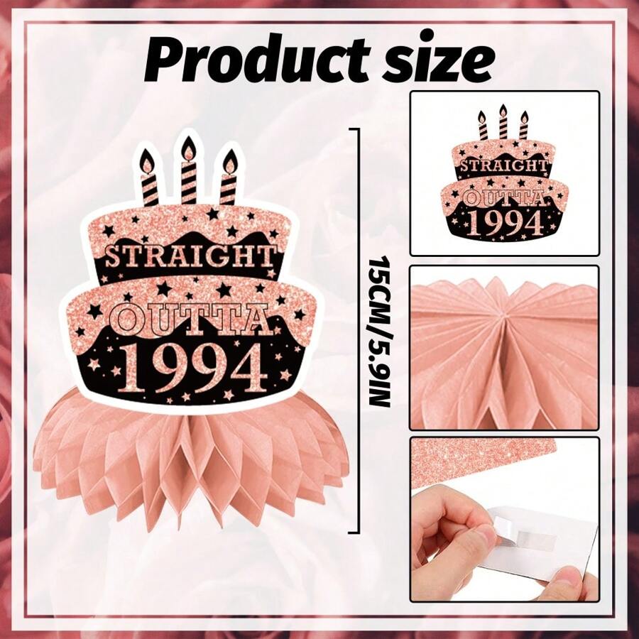 30th Honeycomb Birthday Decorations, Black Gold Party Table ...