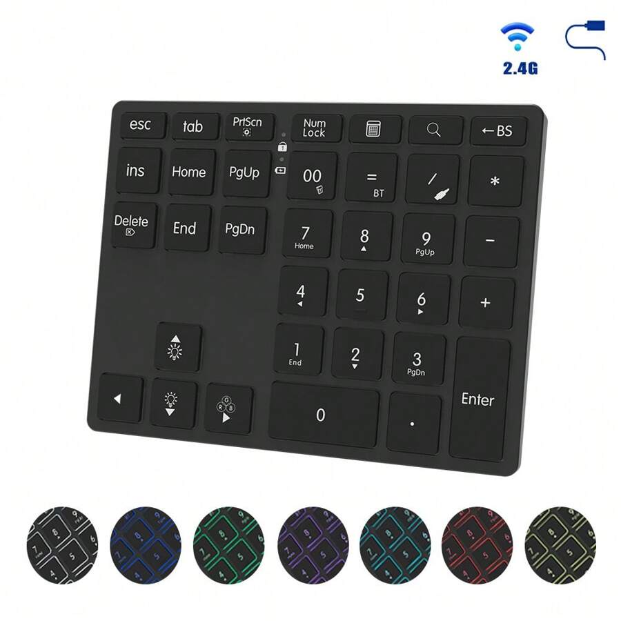 Jomaa Jomaa 2 4g Wireless Numeric Keypad Wireless Wired Rechargeable Numpad Keyboard Wired