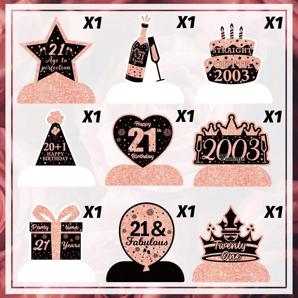 21th Honeycomb Birthday Decorations, Black Gold Party Table ...