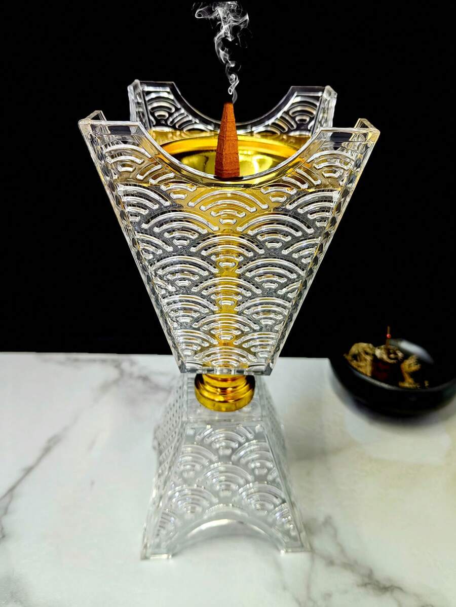1pc Handmade Glass Incense Burner, Large Size, Stylish Moon Patterned ...