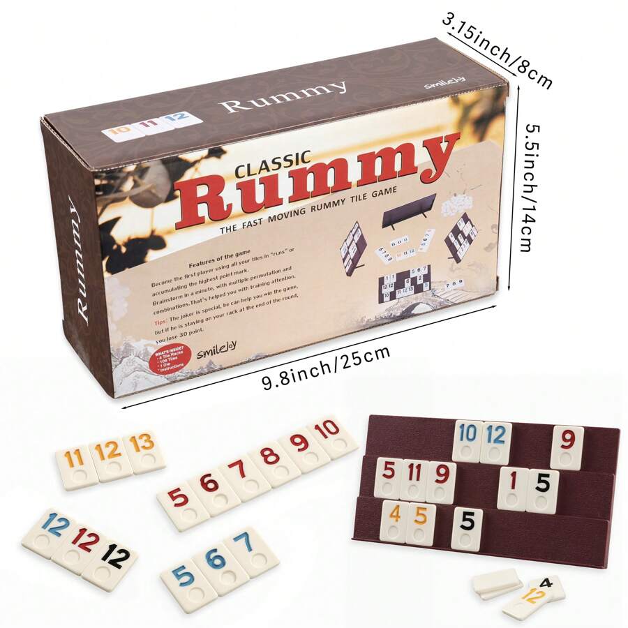 1 Set, Rummy Large Numbers Edition, Original Rummy Tile Game, Rummy ...