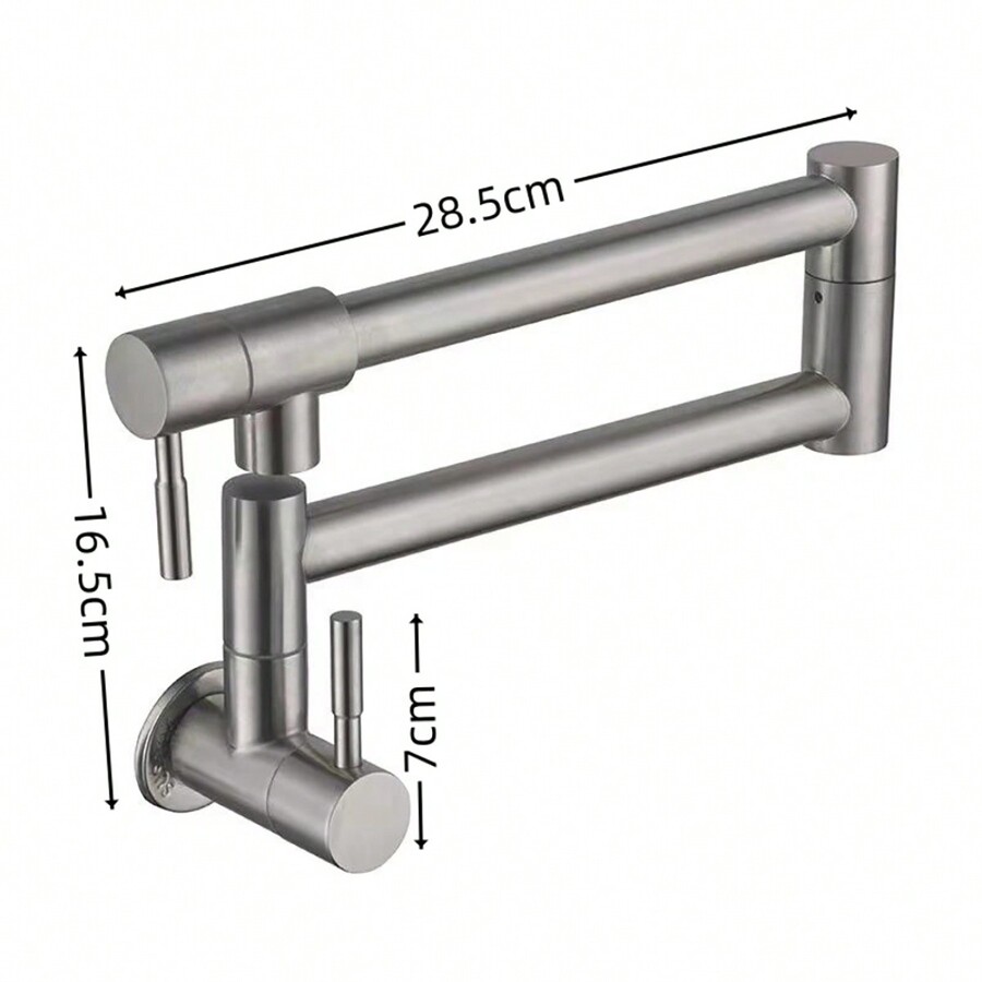 1pc Black Kitchen Hot And Cold Water Faucet 304 Stainless Steel Folding ...