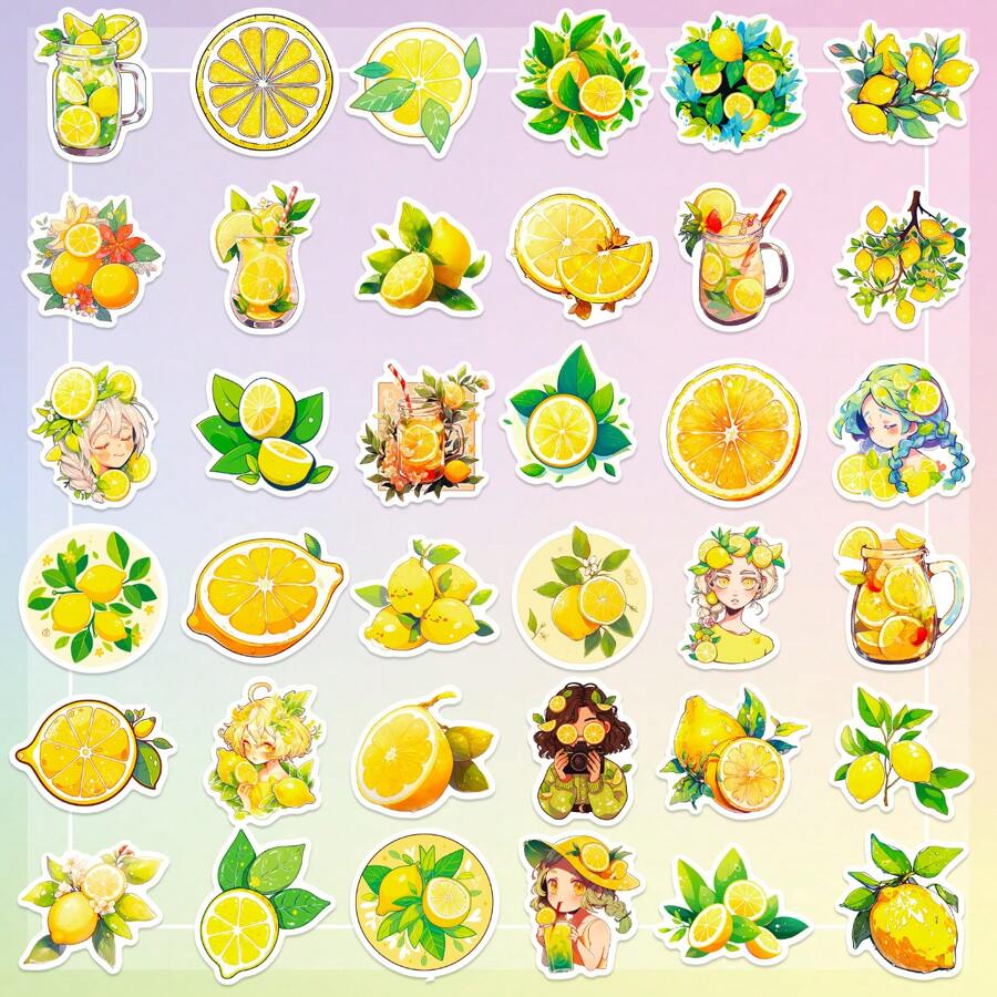 Paquete De 100 Pegatinas De Frutas, Pegatinas Impermeables Con Fresas ...