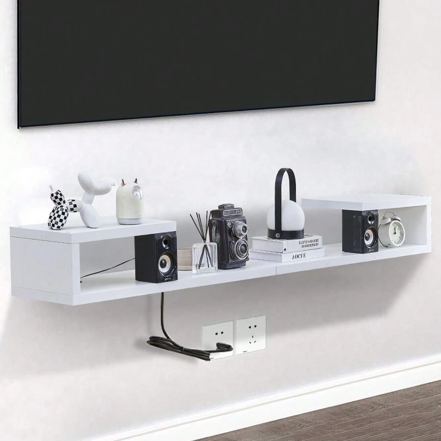 70'' Floating TV Stand Wall Mounted TV Unit, Wall Shelf Under Wall ...