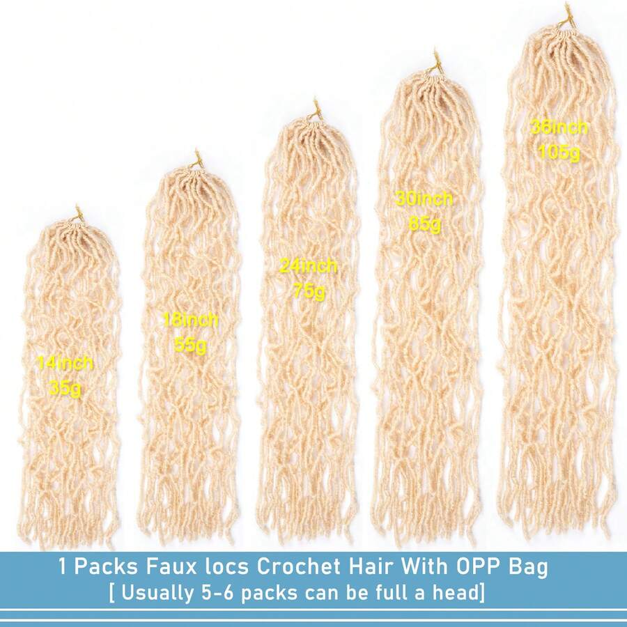 1 Paquete De Extensiones De Cabello De Crochet Beige Faux Locs, 24 ...