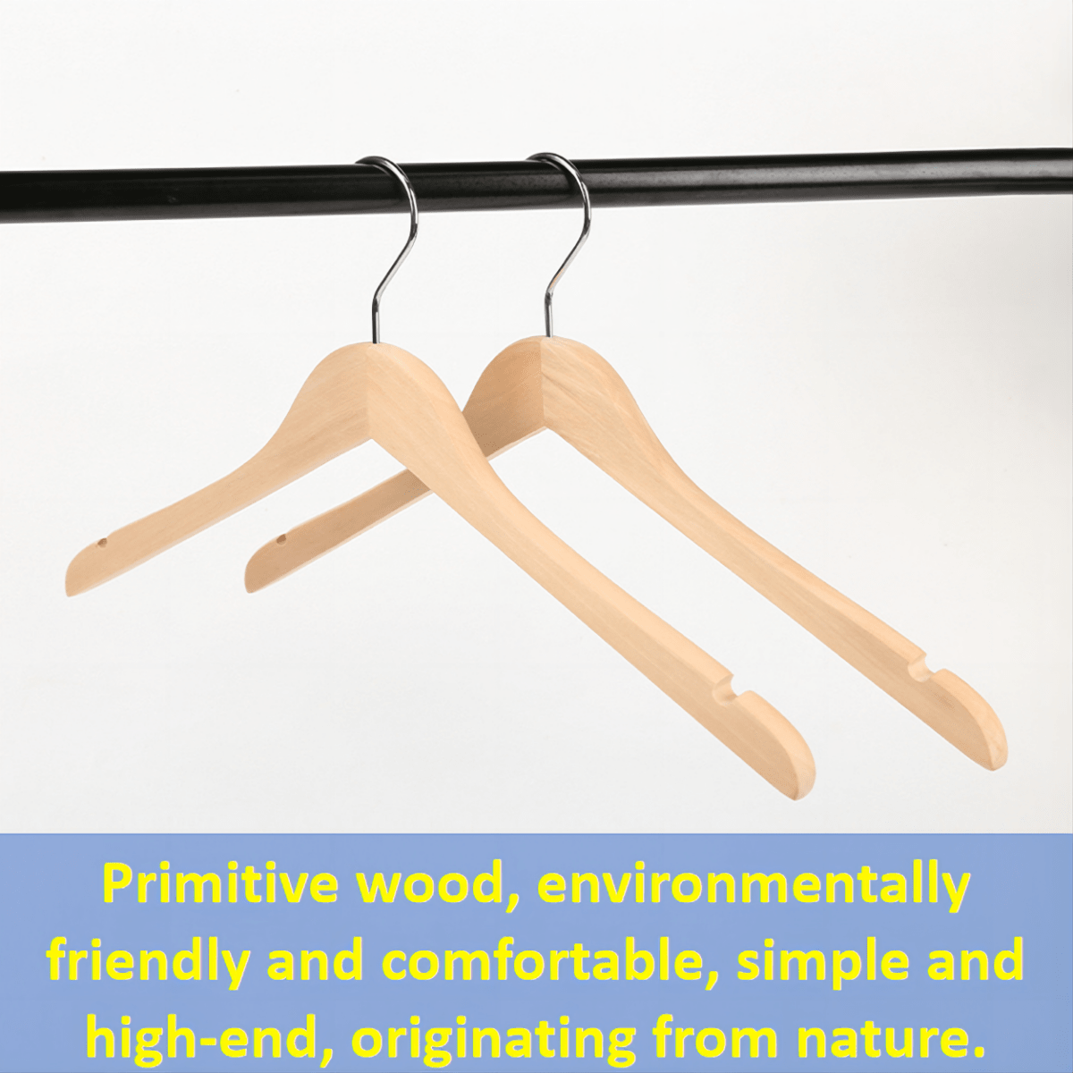 10pcs High-Grade Simple Japanese-Style Natural Wood Clothes Hangers ...