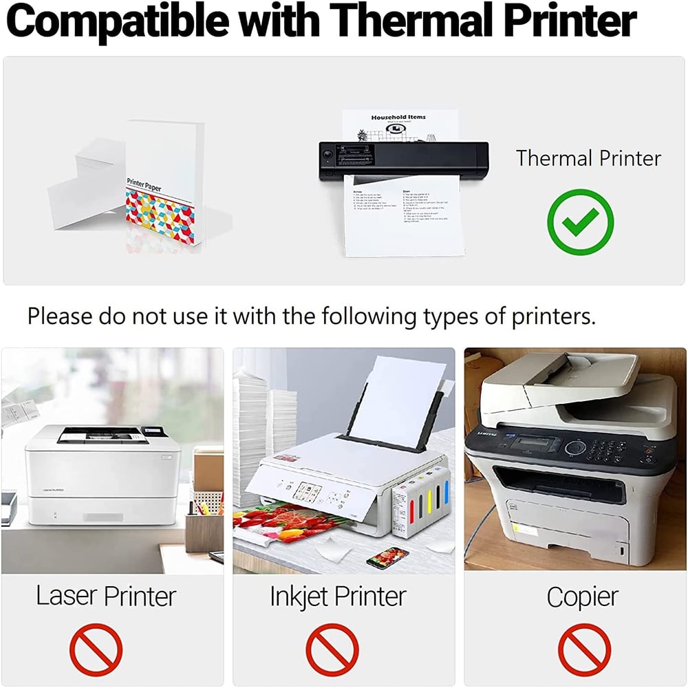 Phomemo 1 Pack US Letter Size Fold Thermal Paper For M08/M832/M833/P831 ...