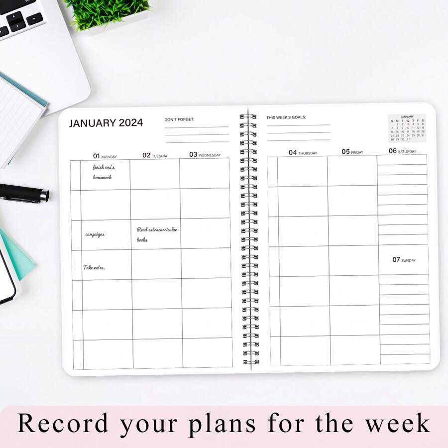 At A Glance Weekly Planner 2024 Weekly Planner Spiral Bound To Do List ...