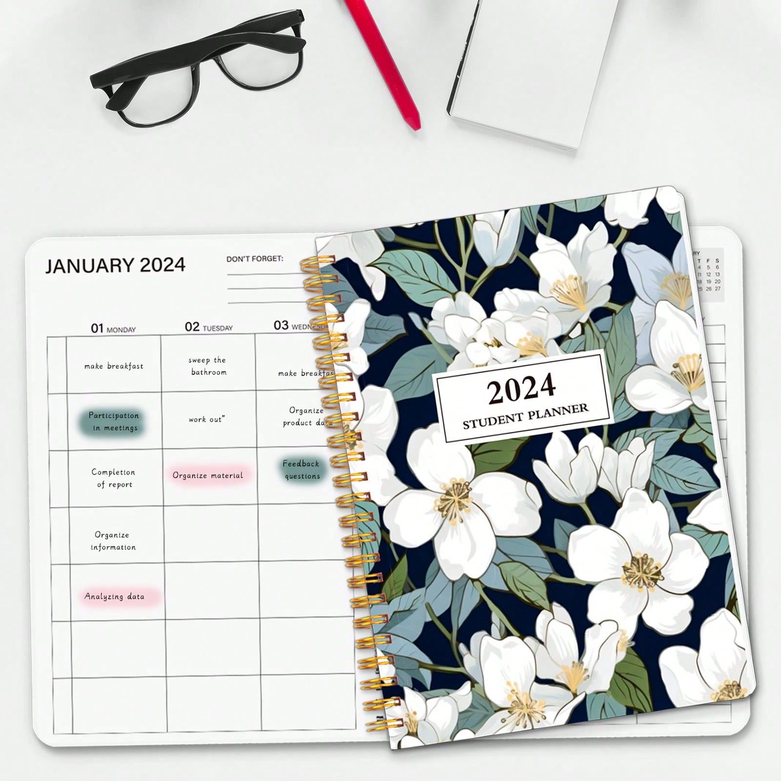 At A Glance Weekly Planner 2024 Weekly Planner Spiral Bound To Do List ...