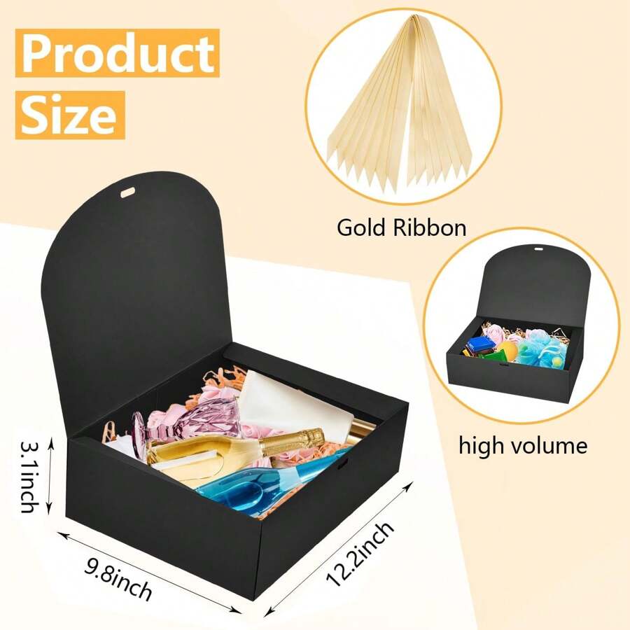 6Pack Large Gift Boxes With Lids, 12.2x9.8x3.1 Inch Versatile ...