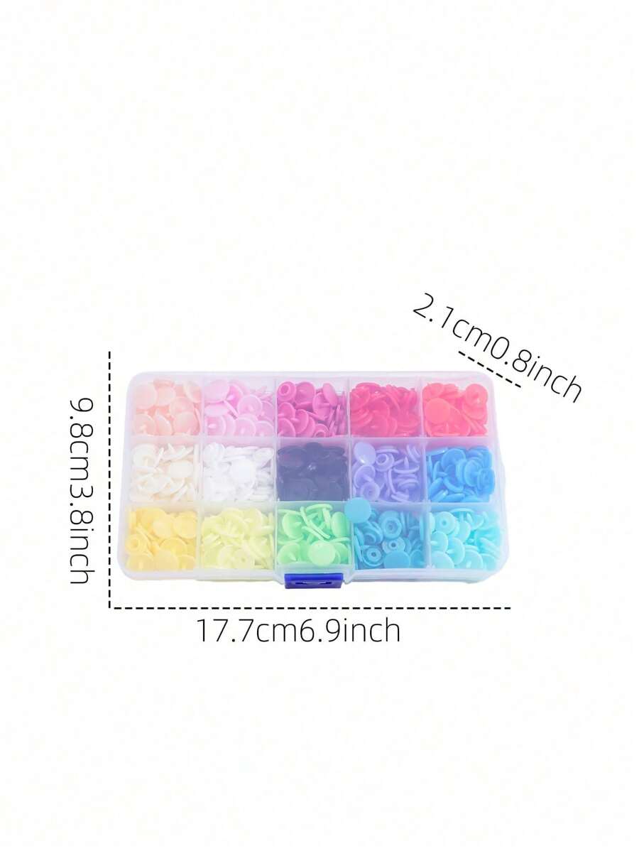 600pcs Plastic Snaps, 150 Sets 15-Colors Snap Buttons For Sewing, Snap ...