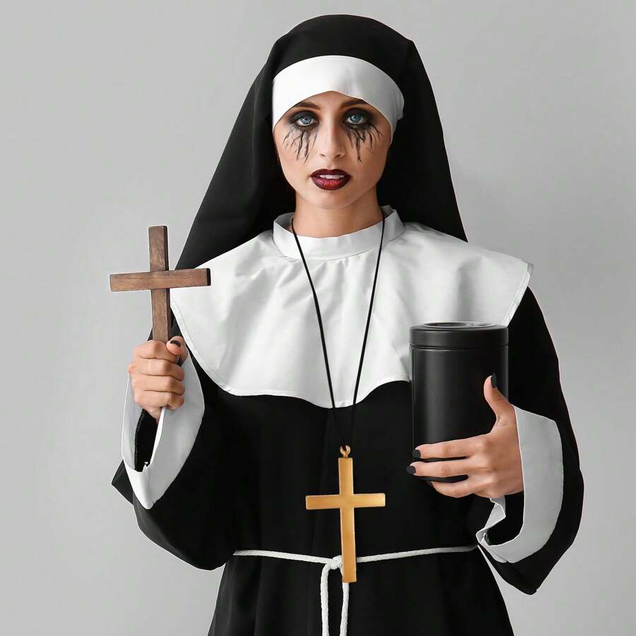 5PCS Nun Costumes For Women - Nun Outfit Accessories Nun Headpiece Nun ...
