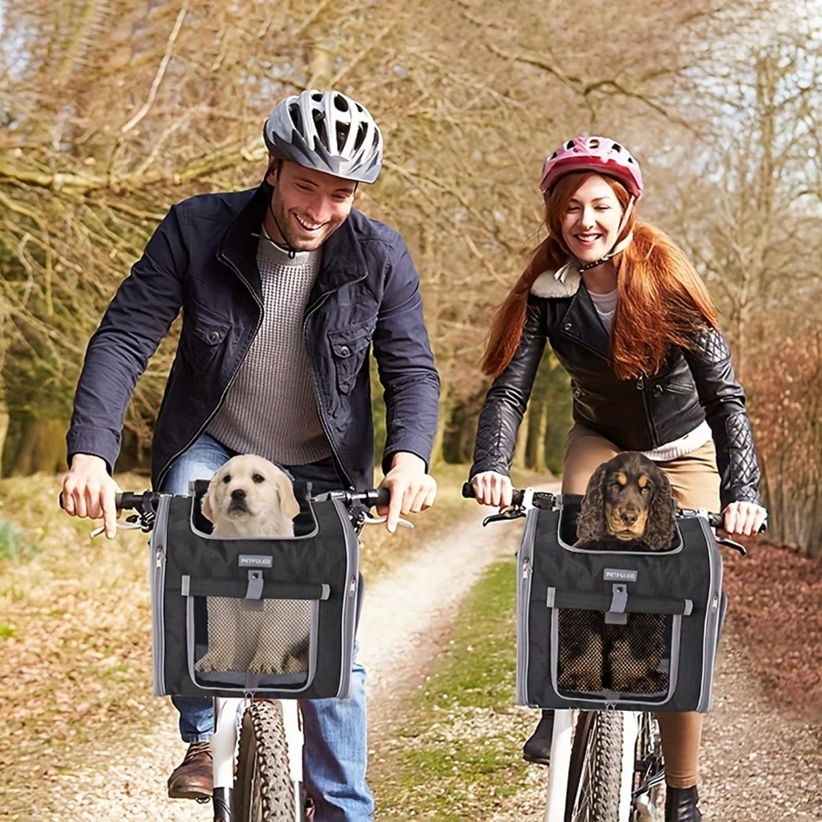 Dog Or Cat Bike Basket, Expandable Soft-Sided Pet Carrier Backpack With ...