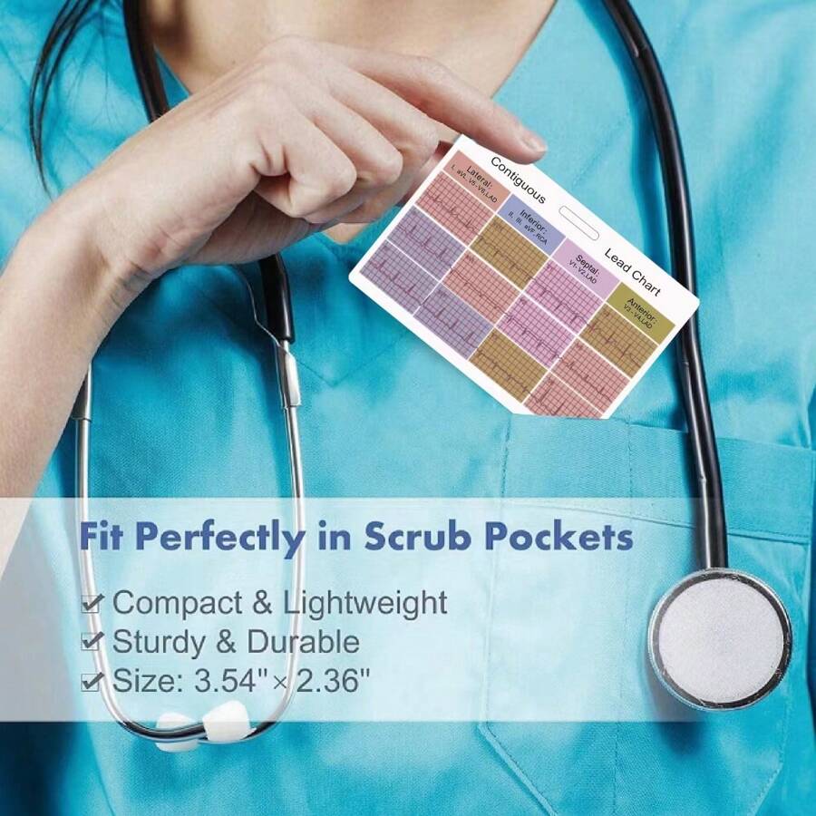 EKG Cardiac Badge Card 3 Card Set, Stemi Badge Card EKG Telemetry ...