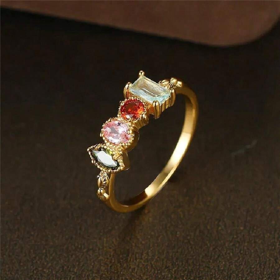 1pc Vintage Promise Ring Inlaid Waterish Zirconia Engagement Wedding ...