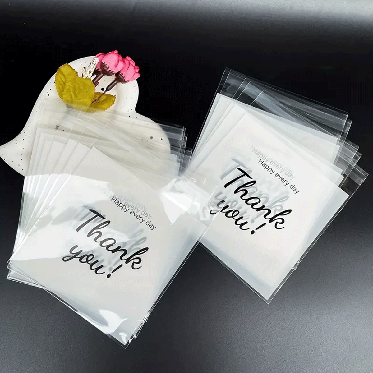100pcs Self-Sealing Packaging Bags For Snowflake Pastry, Cookies, Sweet ...