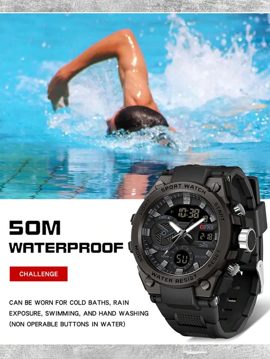 OFNS Top Brand Luxury New Arrival Fashion Casual Street Sport Men Watches 50M Waterproof LED ...