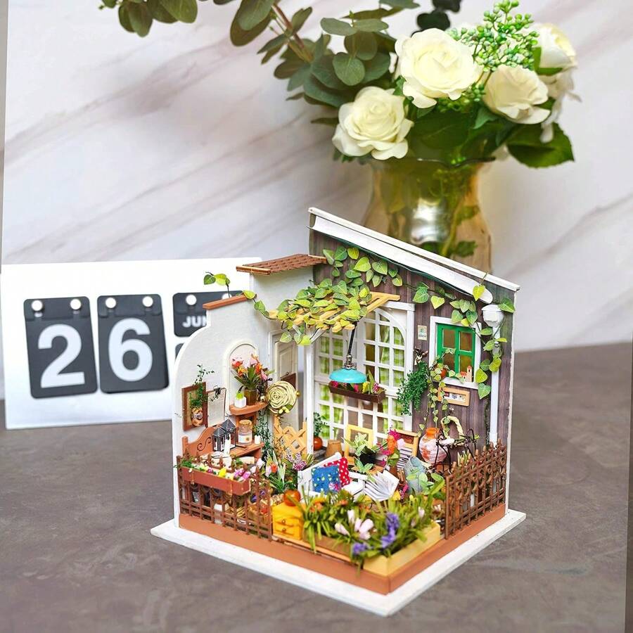 LSTUSA DIY Miniature Dollhouse Kit With Furniture 1:24 Scale Model ...