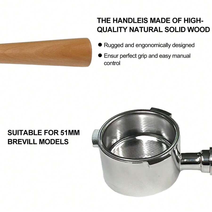 51mm Italian Coffee Machine Extraction Handle Without Base, Stainless ...